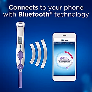 Clearblue Connected Ovulation Test System featuring Bluetooth connectivity and Advanced Ovulation Tests with digital results, 40 ovulation tests