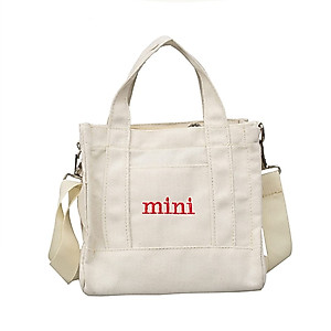 Cute Purse Cute Crossbody Bag Cute Messenger Bag for Teen Girls Canvas Crossbody Purse for Women (Beige)