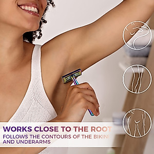 ZOMCHI Double Edge Safety Razor with 5 Safety Razor Blades, Women & Men’s Safety Shaving Razor, Reusable Razor, Plastic Free – Rainbow