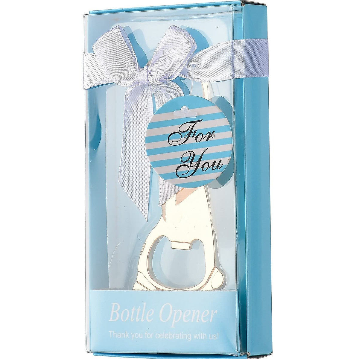 50 Pack Bottle Opener Baby Shower Favors,Souvenirs,Decoration Supplies, Footprint Keychain Bottle Opener Birthday Party Favor Wedding Bridal Shower Party Favor for Guests (Blue, 50)