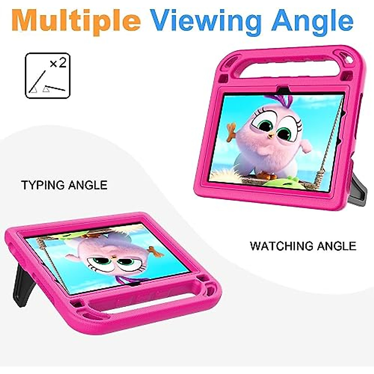 BMOUO 2021 All-New 10 Tablet 2021 Case - with Screen Protector, Shockproof Lightweight Kid-Proof Cover Handle Kids Case for All-New 10 inch Tablet(Only Fit 11th Generation, 2022 Release) - Rose