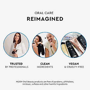 MOON Teeth Whitening Strips, 7 Shades Whiter in 2 Weeks, 28 Treatments with Easy to Use Dissolvable Strips, Enamel-Safe Formula, Gentle on Sensitive Teeth, Vegan, Freshening Mint Flavor, 56 Strips