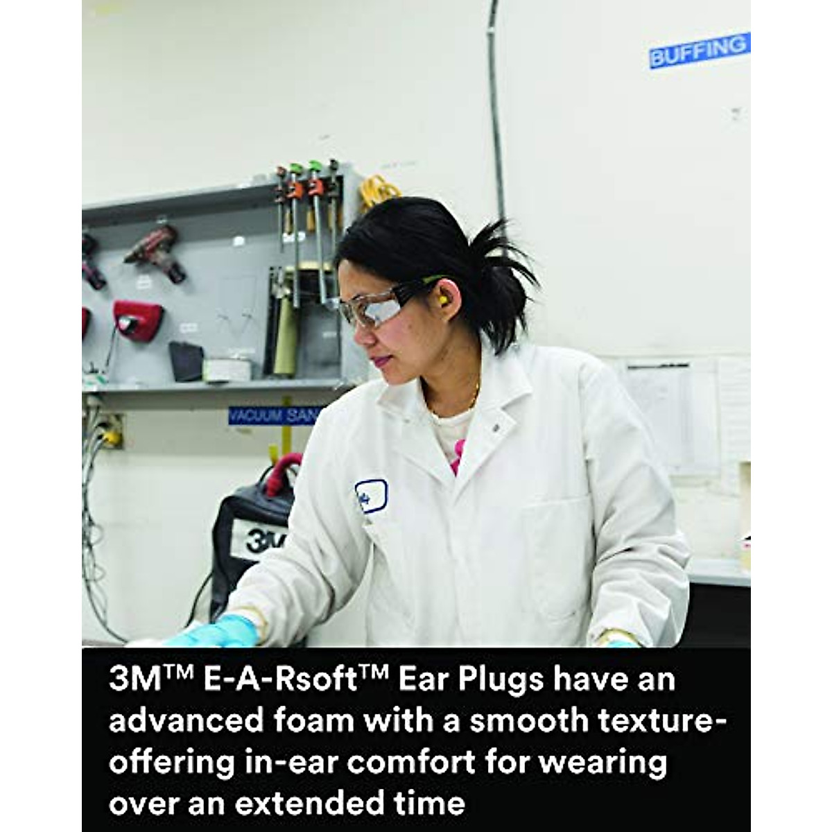 3M Ear Plugs, 200 Pairs/Box, E-A-Rsoft SuperFit 312-1256, Uncorded, Disposable, Foam, NRR 33, Drilling, Grinding, Machining, Sawing, Sanding, Welding, 1 Pair/Poly Bag,Yellow