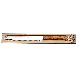 Jean Dubost Bread Knife, Olive Wood