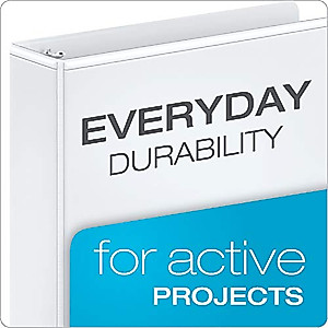 Cardinal Economy 3 Ring Binder, 2 Inch, Presentation View, White, Holds 475 Sheets, Nonstick, PVC Free, 4 Pack of Binders (79520)