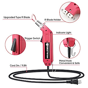 RoMech Rope Cutter Fabric Cutter - Pro Electric Hot Knife Heat Sealer with Non-adjustable Power (60W) - Cutting Tool Kit- with Blades & Accessories (RM-017)