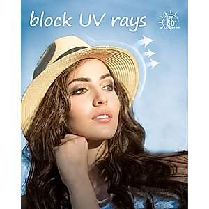 Zylioo Oversize XXL Straw Sun Hats,Wide Brim Panama Hat,Fedora Summer Beach Hat,UPF Straw Hat for Big Heads