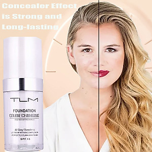 30ml TLM Concealer Cover Cream Flawless Colour Changing Foundation Makeup Base Nude Face Liquid Cover Concealer Changing Warm Skin Tone Moisturising Cover for women & girls(2pcs)