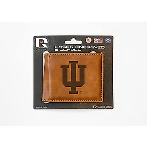 Rico Industries Indiana Hoosiers Laser Engraved Bill-fold Wallet - Slim Design - Great Gift By Rico Industries,Brown