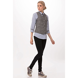 Chef Works Women's Augustine Vest, Grey, X-Large
