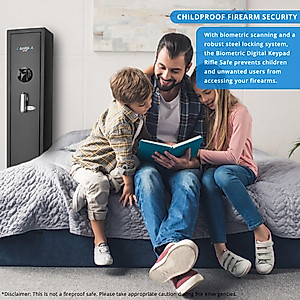 BARSKA New Large Quick Access Biometric Rifle Gun Safe Cabinet 9.8 in x 8.6 in x 52.17 in