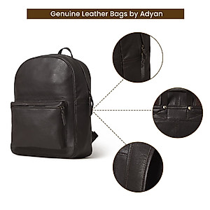 ADYAN Leather Backpack Bag for Men and Women (Brown)