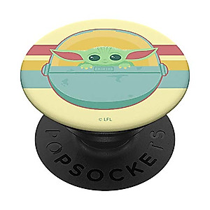 Star Wars The Mandalorian The Child Retro Rainbow Portrait PopSockets PopGrip: Swappable Grip for Phones & Tablets