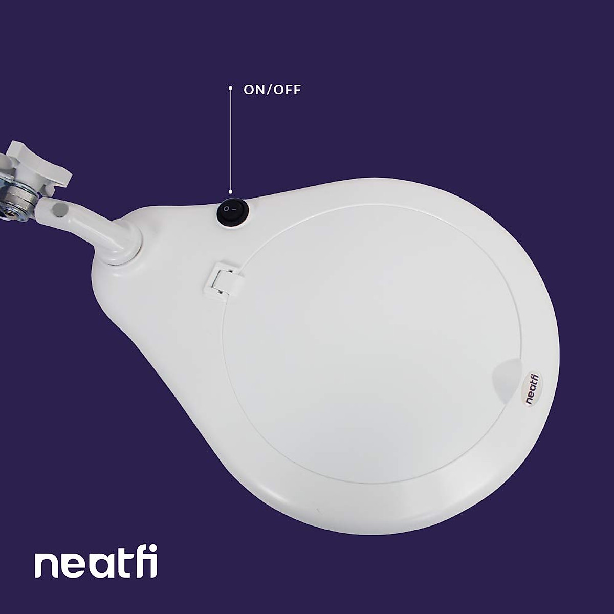 Neatfi Elite XL HD Bifocals Super LED Magnifying Lamp with Clamp, Glass Lens, 6000-7000K, Glare-Free, Nonpolar Dimming (7 Inches, White)