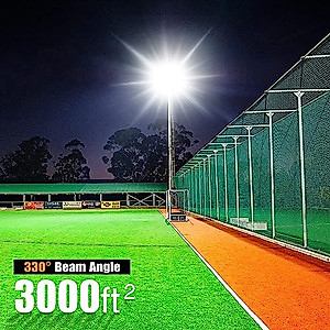 STASUN LED Flood Lights Outdoor, 300W 27000LM Dusk to Dawn Security Light with Photocell, IP66 Waterproof, 5000K, 3 Heads Adjustable Wide Outside Lighting for Area Parking Lot, Yard, Street, Stadium