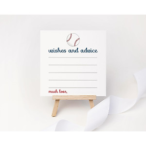 Baseball Advice Cards, 25 Pack - Fun Bridal Shower Activity, Best Wishes Graduation Congratulations New Parents Advice Baby Shower Game Alternative Birthday Time Capsule Cute Party Ideas