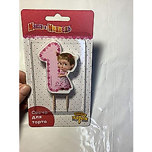 Candle for Cake 1 " Masha and the Bear (3.1inch) Holiday Topper Party Cupcake Baking Dessert Decorations