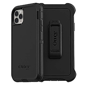 OtterBox iPhone 11 Pro Max Defender Series Case - BLACK, rugged & durable, with port protection, includes holster clip kickstand