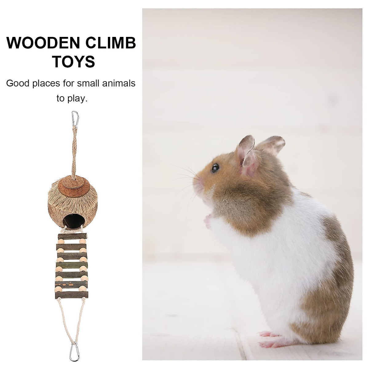 POPETPOP 2 Pcs Parrot Coconut Shell Nest Hamster Bed Natural Hanging Bed Hamster Hanging Bed Warm Sleeping Bag Hamster Warm Bed Pet Supplies Bird Resting Bed Hamster Hanging Nest Bird Nest