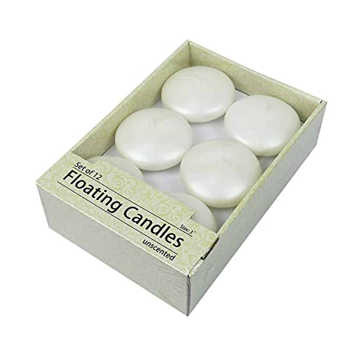 Zest Candle 12-Piece Folding Candles, 3-Inch, Pearl White