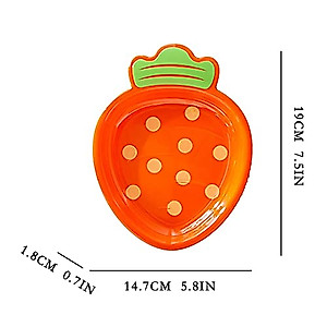 HARAY Salad Bowls Four Snack Plates Strawberry Shaped Home Restaurant Snack Plate Table Fruit Snack Snack Snack Candy Dried Fruit Plate Garbage Slag Plate Soy Sauce Dish Salad Bowls