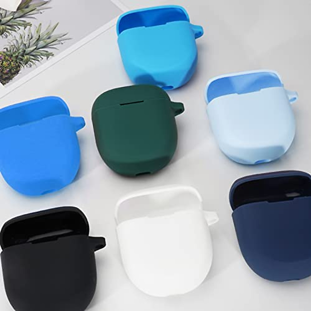 Silicone Case for Bose QuietComfort Earbuds II 2022, Silicone Protective Cover Skin for Quietcomfort Earbuds II with Carabiner（Pink）