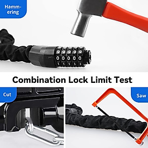 KNETE Bicycle Lock, Mini Portable Bicycle Lock, 5-Digit Combination Bicycle Lock, Combination Bicycle Lock, Lock bar, Skateboard Lock, Motorcycle Lock, Multifunctional Bicycle Anti-Theft Lock.