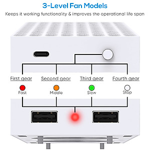 Cooling Stand Compatible with Xbox Series S, YUANHOT Dual Purpose Cooling Fan Cooler System Dock Station Accessories, 3 Level Adjustable Speed & 2 Extra USB Ports (Only Compatible with Xbox Series S)