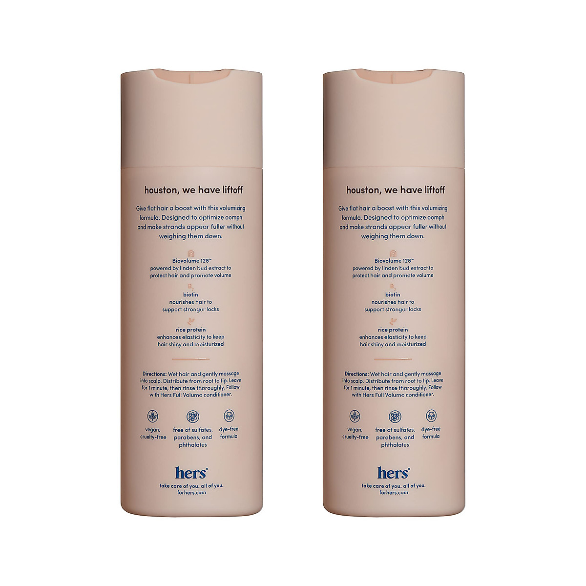 Hers Full Volume Shampoo 2 Pack - Volumizing Shampoo for Women - Soft Cedar & Citron - Women's Natural Shampoo Adds Volume, Shine & Bounce - 2 x 6.4 fl oz