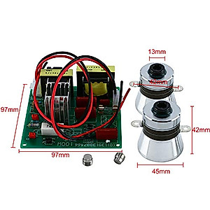 YaeCCC 110V Ultrasonic Cleaner Power Driver Board with 2PCS 50W 40K Transducers