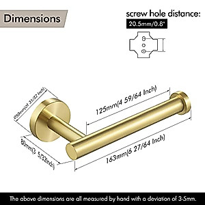 KES Bathroom Toilet Paper Holder & Bath Robe Hook Towel Hook & Brushed Gold Towel Ring,A2175S12-BZ-SL+A2164-BZ-P2+A2180-BZ