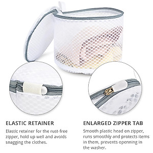 Geiteoa 3 Pack Mesh Laundry Bags for Delicates, Mesh Bra Bags with Hanging Loop, 6 x 7 Inches Lingerie Bags for Laundry