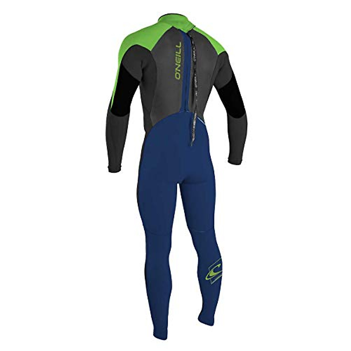 O'Neill Youth Epic 4/3mm Back Zip Full Wetsuit, Navy/Black/Dayglo, 12