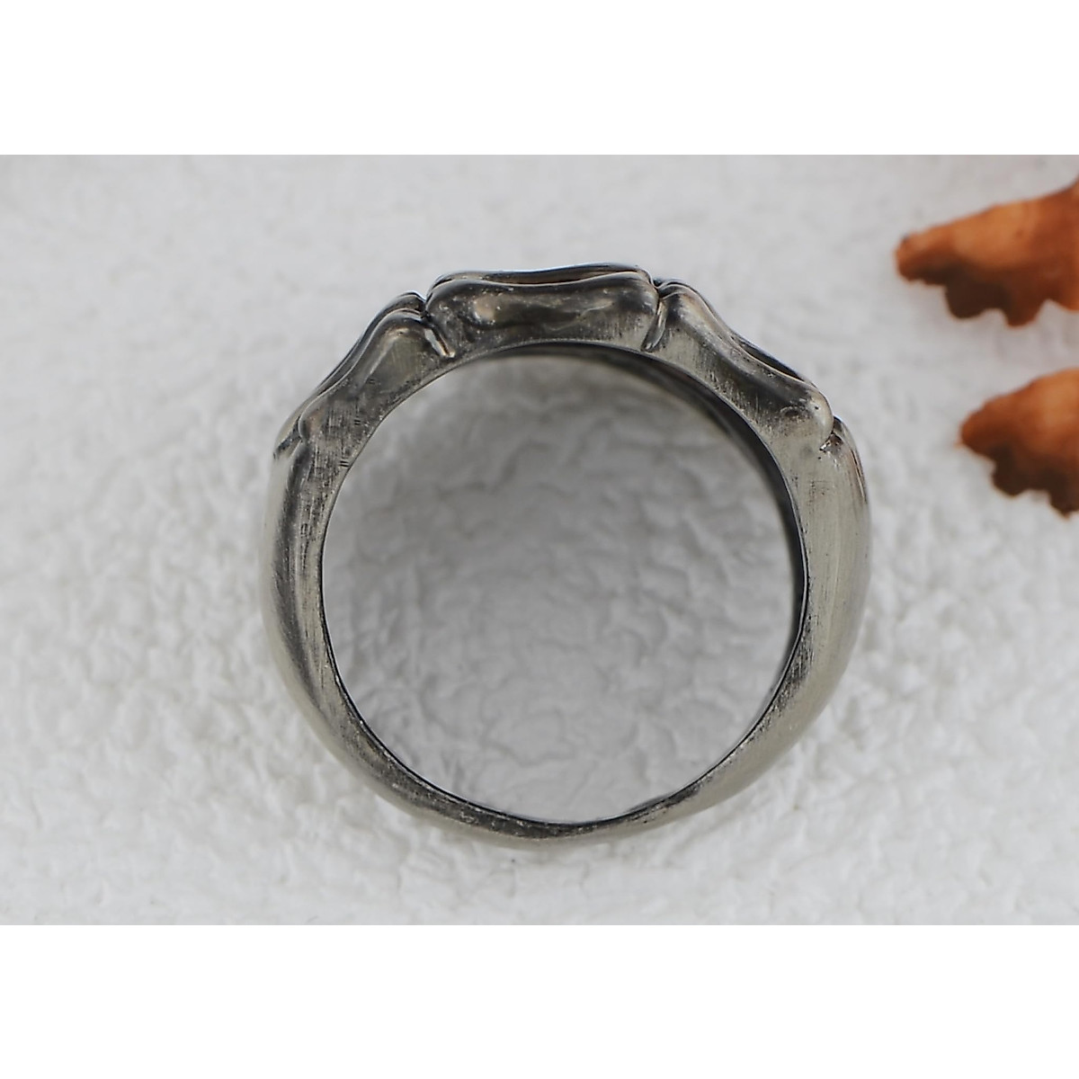 Alilang Gunmetal Tone Creepy Skeleton Hand Grasping Your Finger Statement Fashion Ring