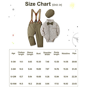 CARETOO Baby Boy Formal Outfits Baby Boy Wedding Outfit Dress Shirt/Bowtie/Suspender Pants Set Green 0-3Months