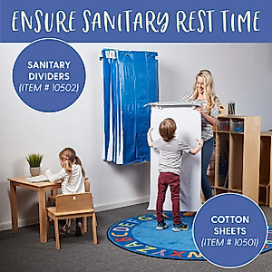 Factory Direct Partners 10500-N Hanging Rest Mat Metal Mount - Space-Saving Wall Rack for Preschool/Daycare Nap Mats