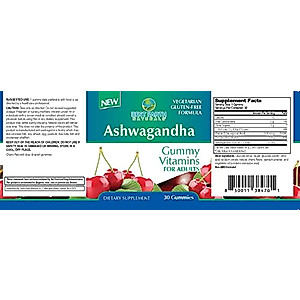 Best Earth Naturals Ashwagandha Gummies - Delicious Cherry Flavored, Vegan, Gluten Free Ashwagandha Gummy Vitamins 30 Count