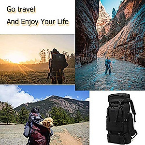 ÖSSZEFUT Military Tactical Backpack 70L/80L Large Camping Hiking Backpack Rucksack Waterproof Traveling Daypack Survival Gear Molle Equipment Black Color