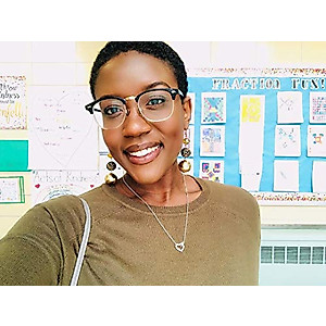 ZENNI Blue Light Blocking Glasses for Women Men Browline Frame Black Semi Rimless Relieve Digital Screen Eye Strain Clear Lens