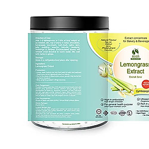 Lemongrass Extract Powder - Bionutricia Extract Natural Asian Gourmet Standardized Fresh Beverage or Bakery Ingredient | High Antioxidant