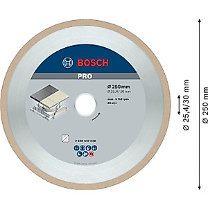 Bosch 2608602638 Diamond Cutting Disc Best for Ceramic, 250mm Ø, 30/25.40mm x 2.4mm x 10mm, Silver/Grey