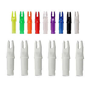 SOPOGER 50Pcs Archery Arrow Nocks .244/6.20mm ID Plastic Insert Carbon Arrow Nock Standard Size for DIY Hunting Shooting Arrows (White)