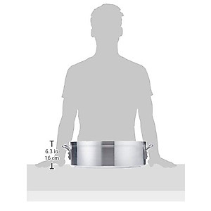 Winco USA Super Aluminum Braizer, Heavy Weight, 24 Quart, Aluminum
