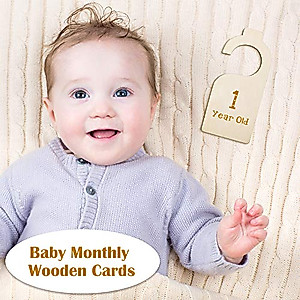 Blank Clothing Rack Divider Wooden Closet Size Divider Baby Closet Blank Organizers Hanger separators Hanging Closet Dividers with Marker Pen for Home Nursery Baby Clothes (15 Pieces)