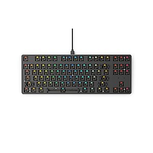 Glorious Custom Gaming Keyboard - GMMK 85% Percent TKL Barebone - USB C Wired Mechanical Keyboard Kit - RGB Hot Swappable Switches & Keycaps - Black Metal Top Plate