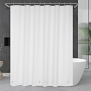 Titanker White Shower Curtain Liner 72 x 72 Plastic Shower Liner Washable Inside Shower Curtain Liner PEVA Shower Curtains for Bathroom with Magnets and Rustproof Metal Grommet Holes