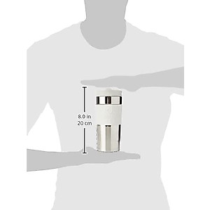 Bodum Travel French Press Coffee Maker Set, Stainless Steel with Extra Lid, Vacuum, 0.35 L/12 oz, White