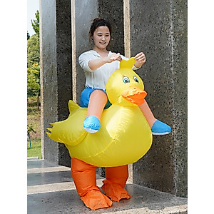 JYZCOS Inflatable Yellow Duck Costume Hen Stag Night Halloween Animal Fancy Dress (Adult Duck)