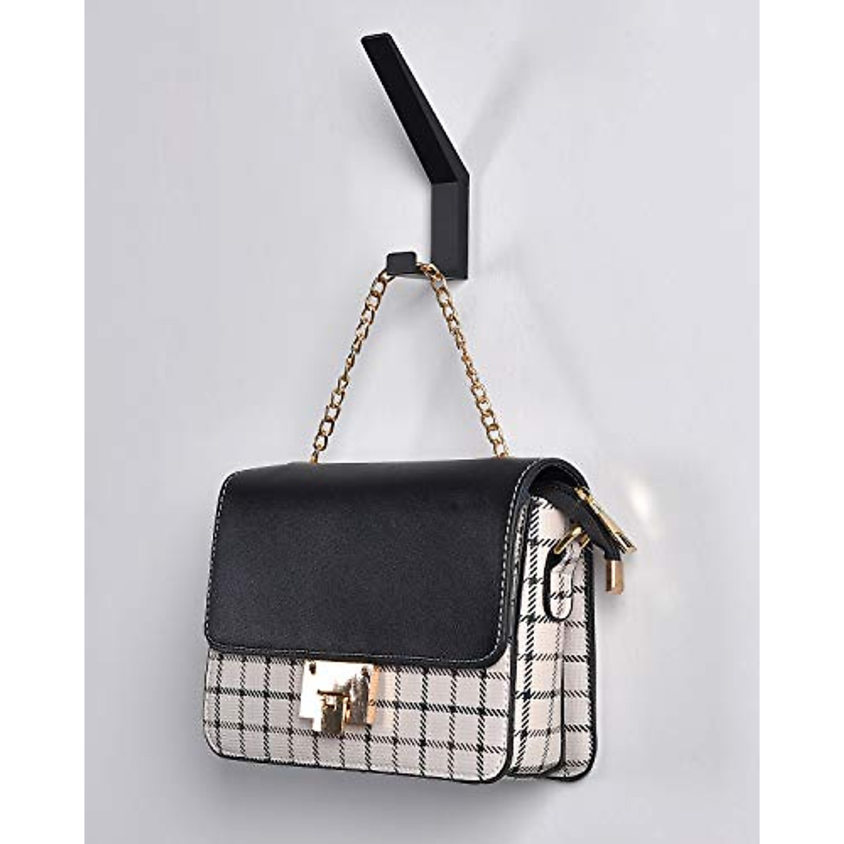 VOROMADU Coat Hooks Wall Mounted Towel Hook Heavy Duty Aluminum Double Robe Hanger for Bathroom Kitchen Office Farmhouse 2 Pack Anodized (Black)