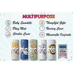 DOGGERZ Personalized Dinosaur Baby Blankets, Custom Baby Milestone Blanket with Name for Boy, Monthly Milestone Blanket, Personalized, Newborn Gifts